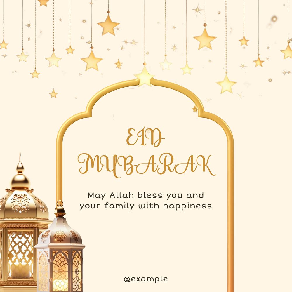 Eid Mubarak Instagram post template | Premium Editable Template - rawpixel