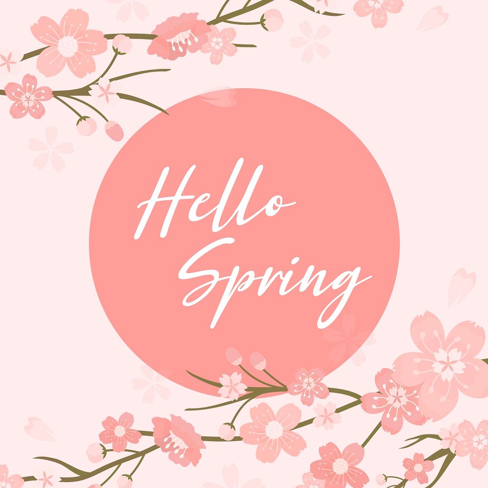 Hello spring Instagram post template | Premium Editable Template - rawpixel