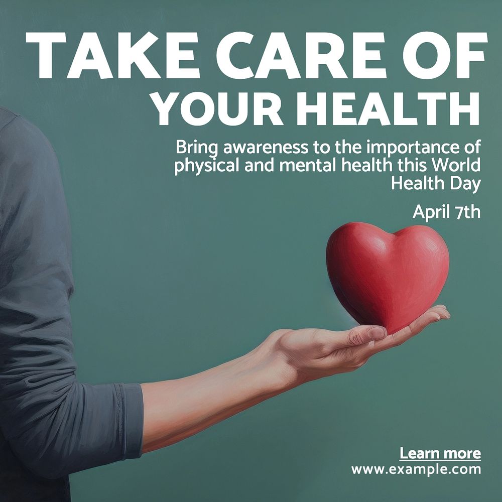 World health day Instagram post | Premium Editable Template - rawpixel