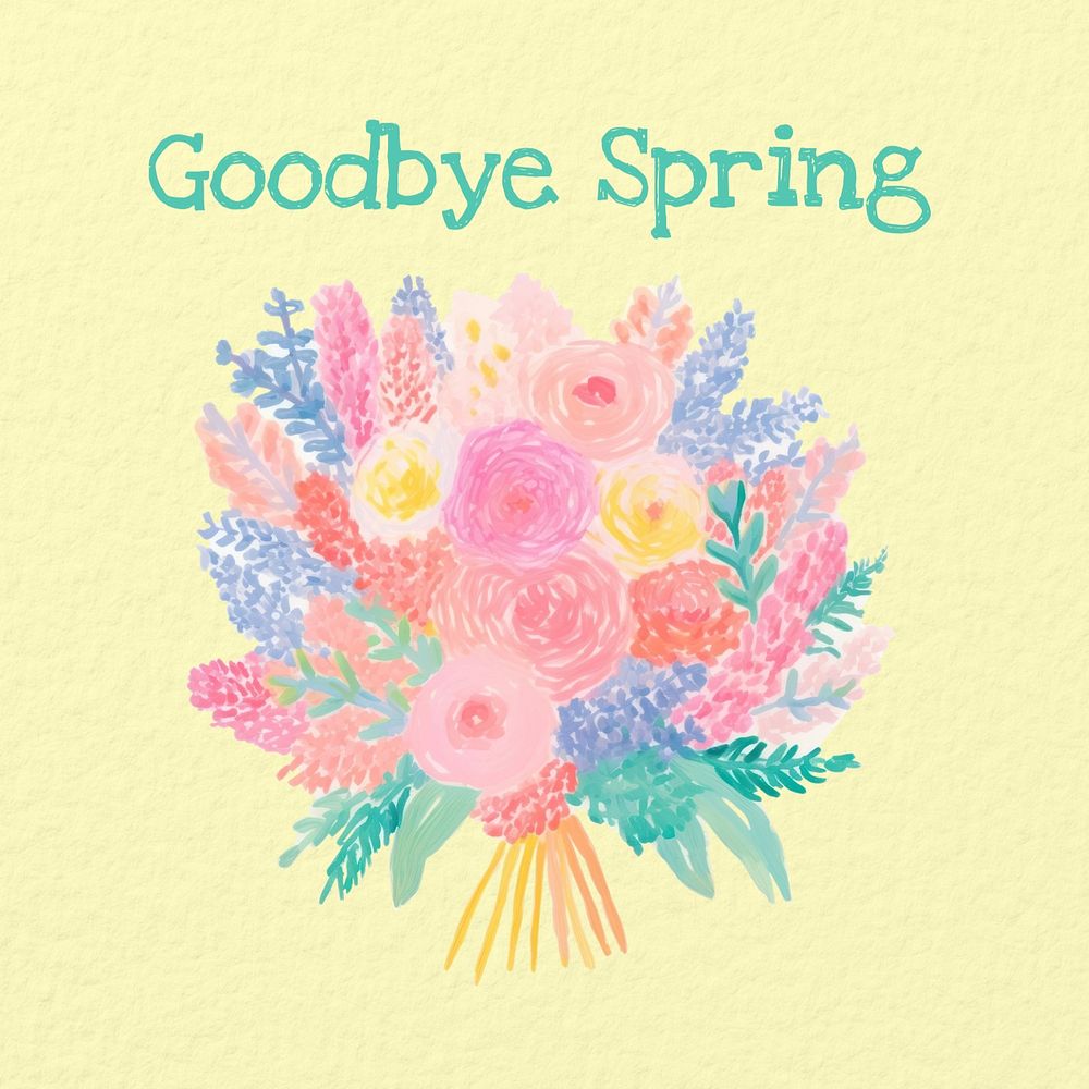 Goodbye spring Instagram post template | Premium Editable Template ...
