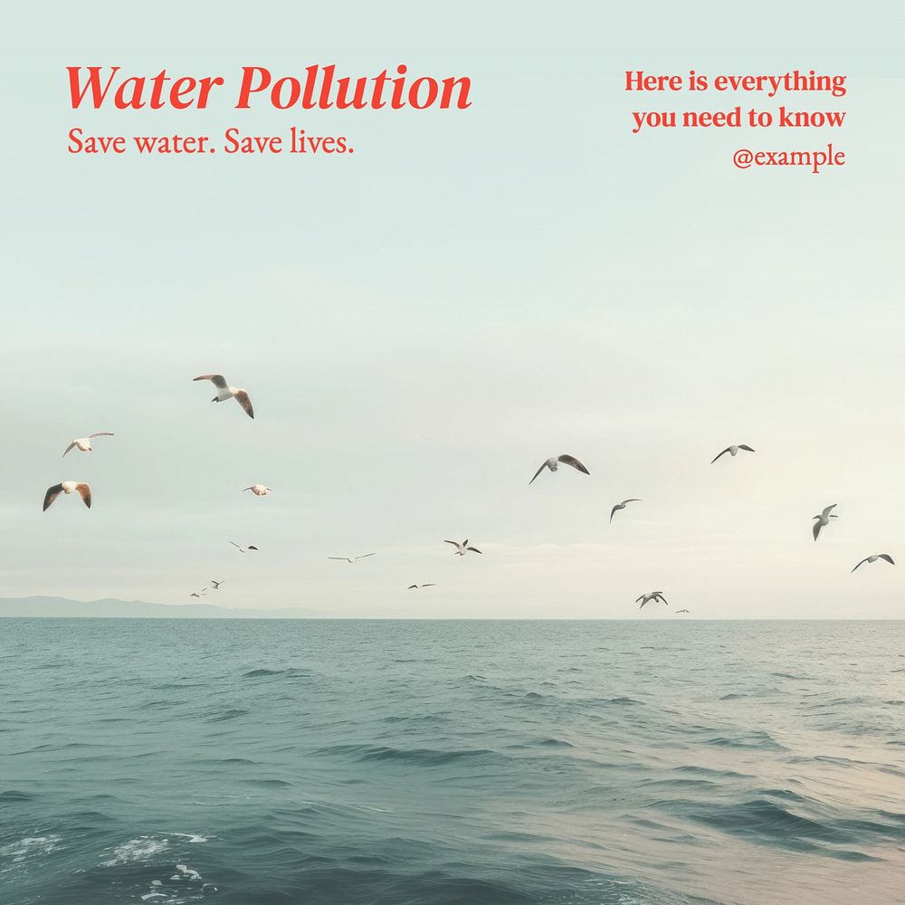 Water pollution Instagram post template | Premium Editable Template ...