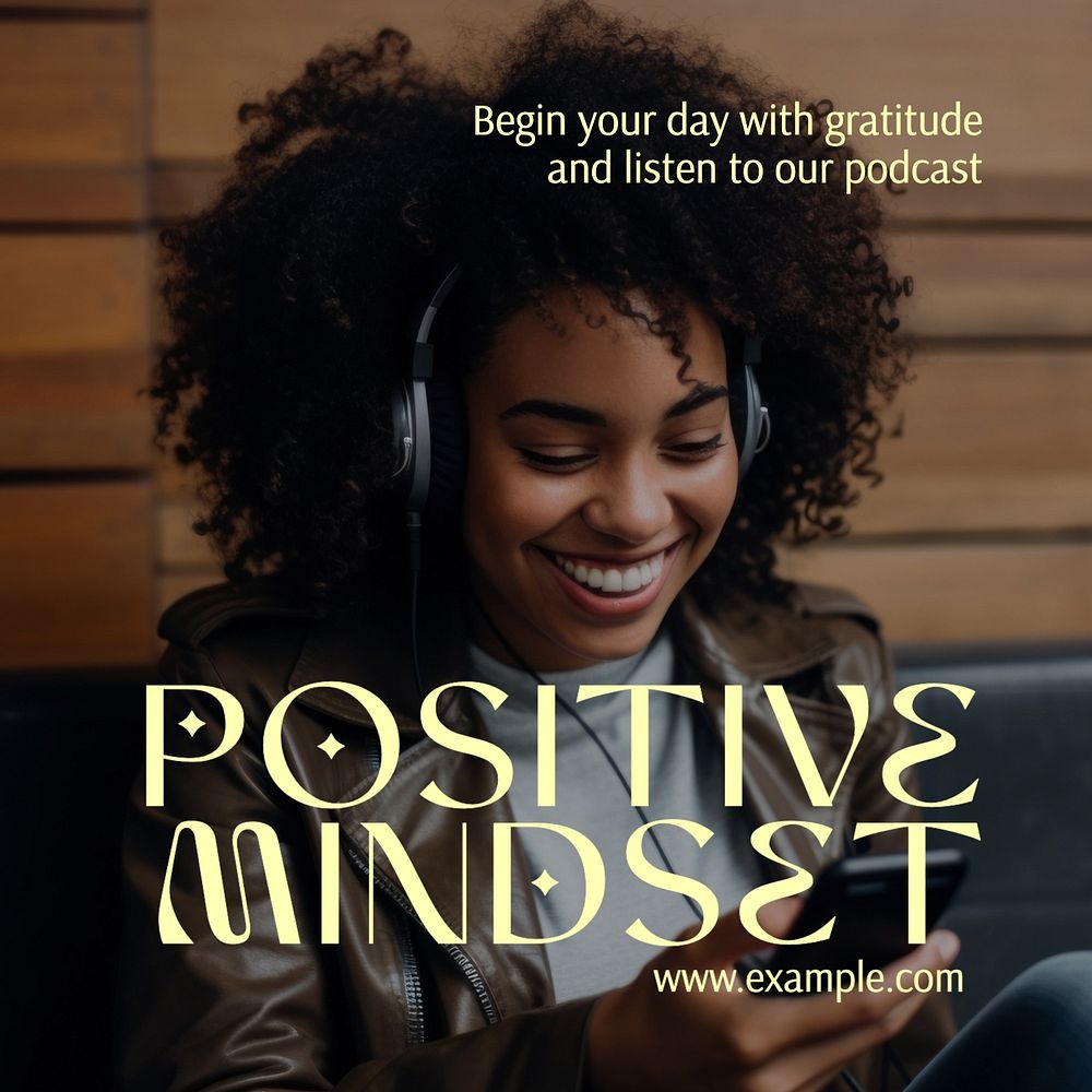 Positive thinking Instagram post template | Premium Editable Template ...