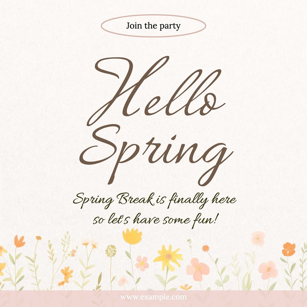 Hello Spring Instagram post template | Premium Editable Template - rawpixel