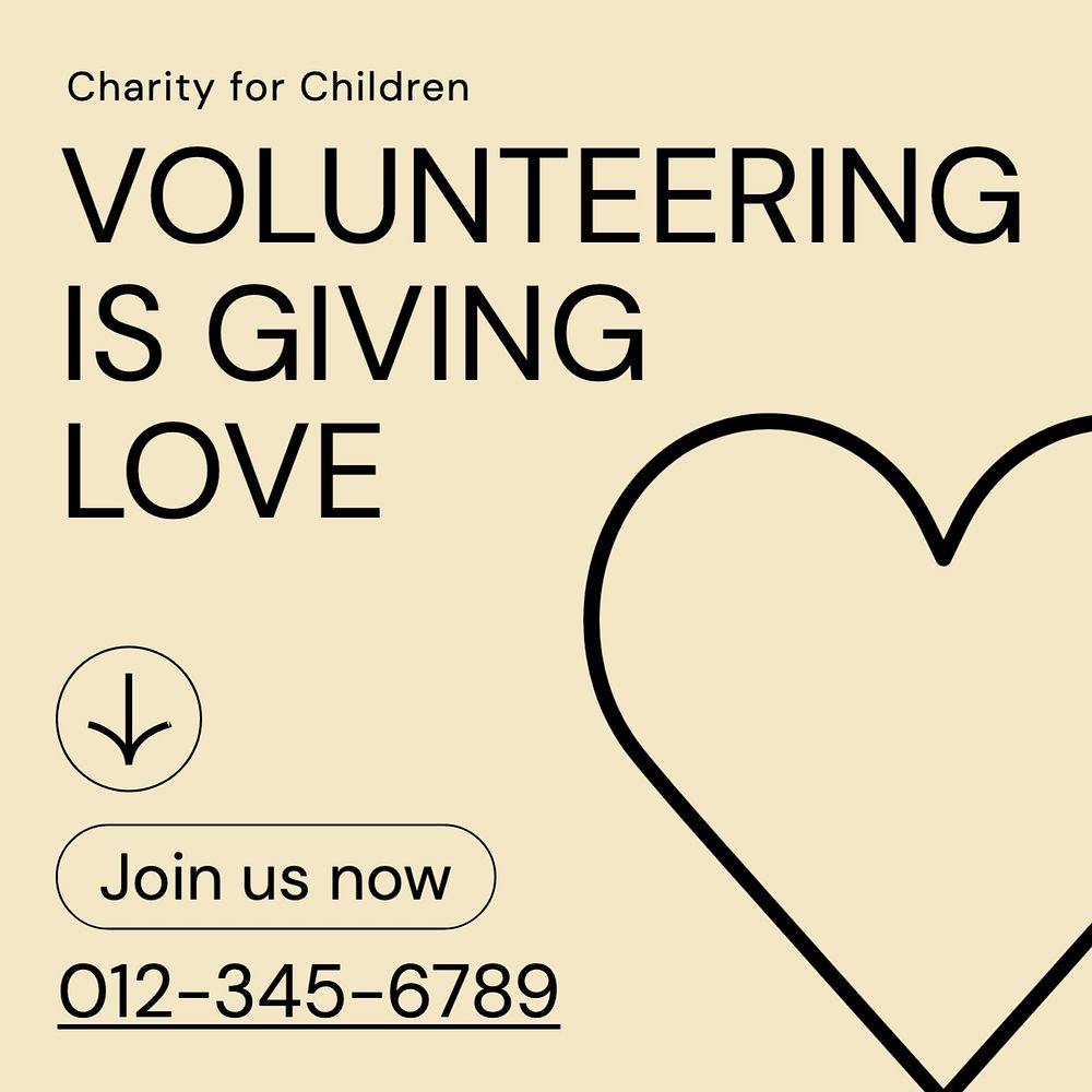 Charity Instagram post template | Free Editable Template - rawpixel