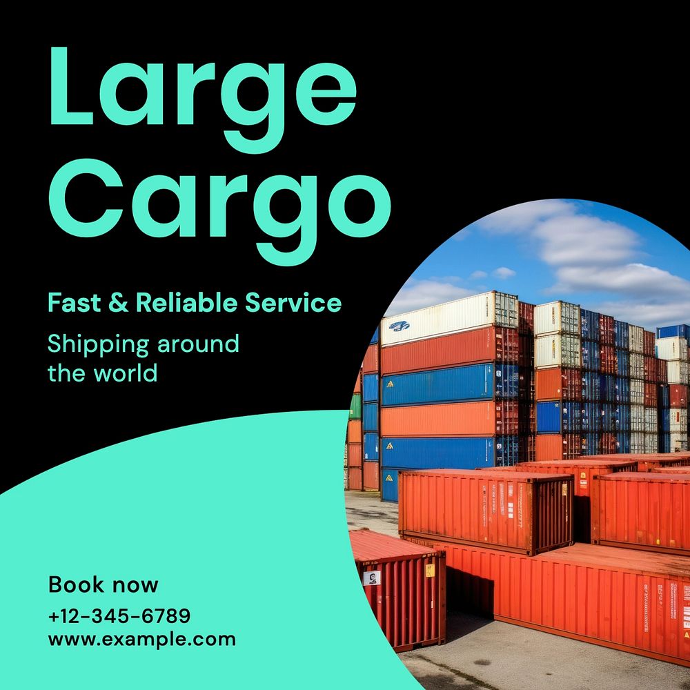 Large cargo Instagram post template | Premium Editable Template - rawpixel