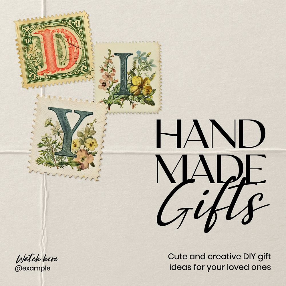Handmade gift Instagram post template | Premium Editable Template ...