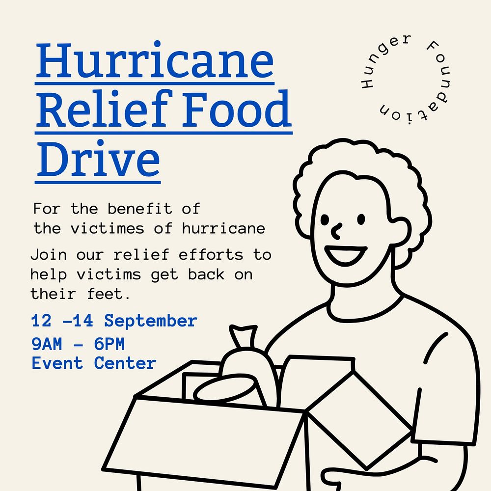 Food drive Instagram post template | Free Editable Template - rawpixel