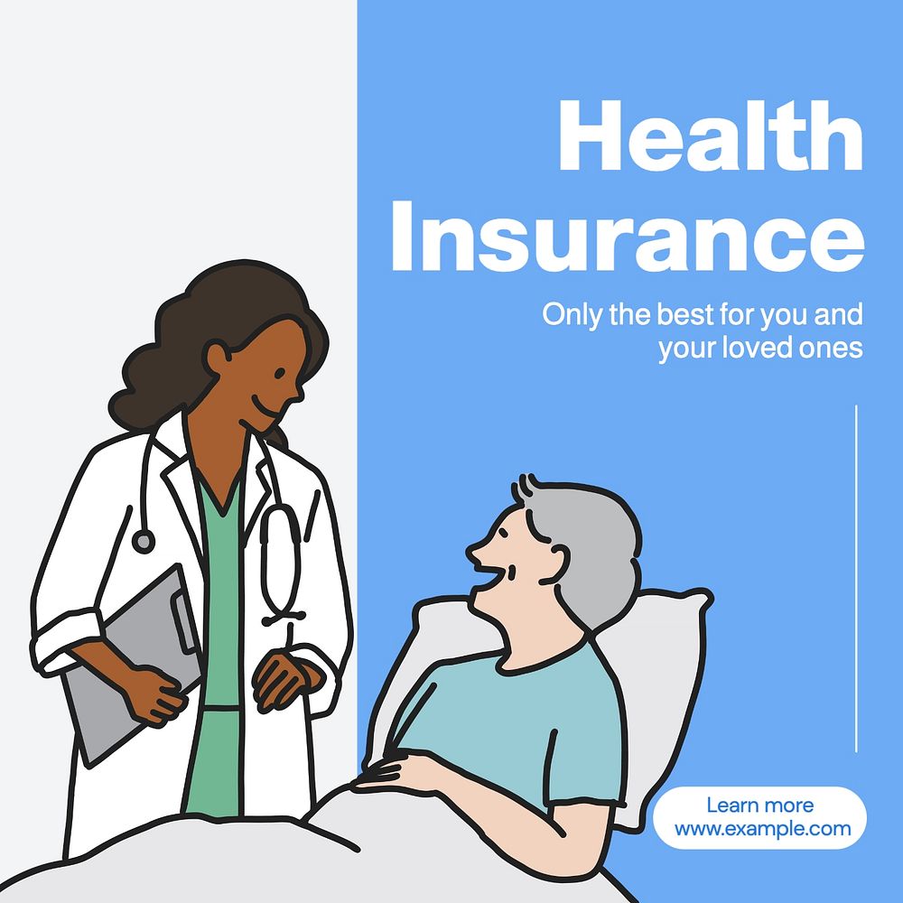 Health insurance Instagram post template | Free Editable Template ...