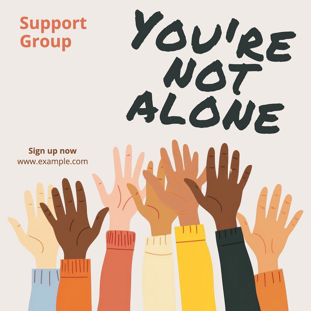 Emotional support group Instagram post | Free Editable Template - rawpixel