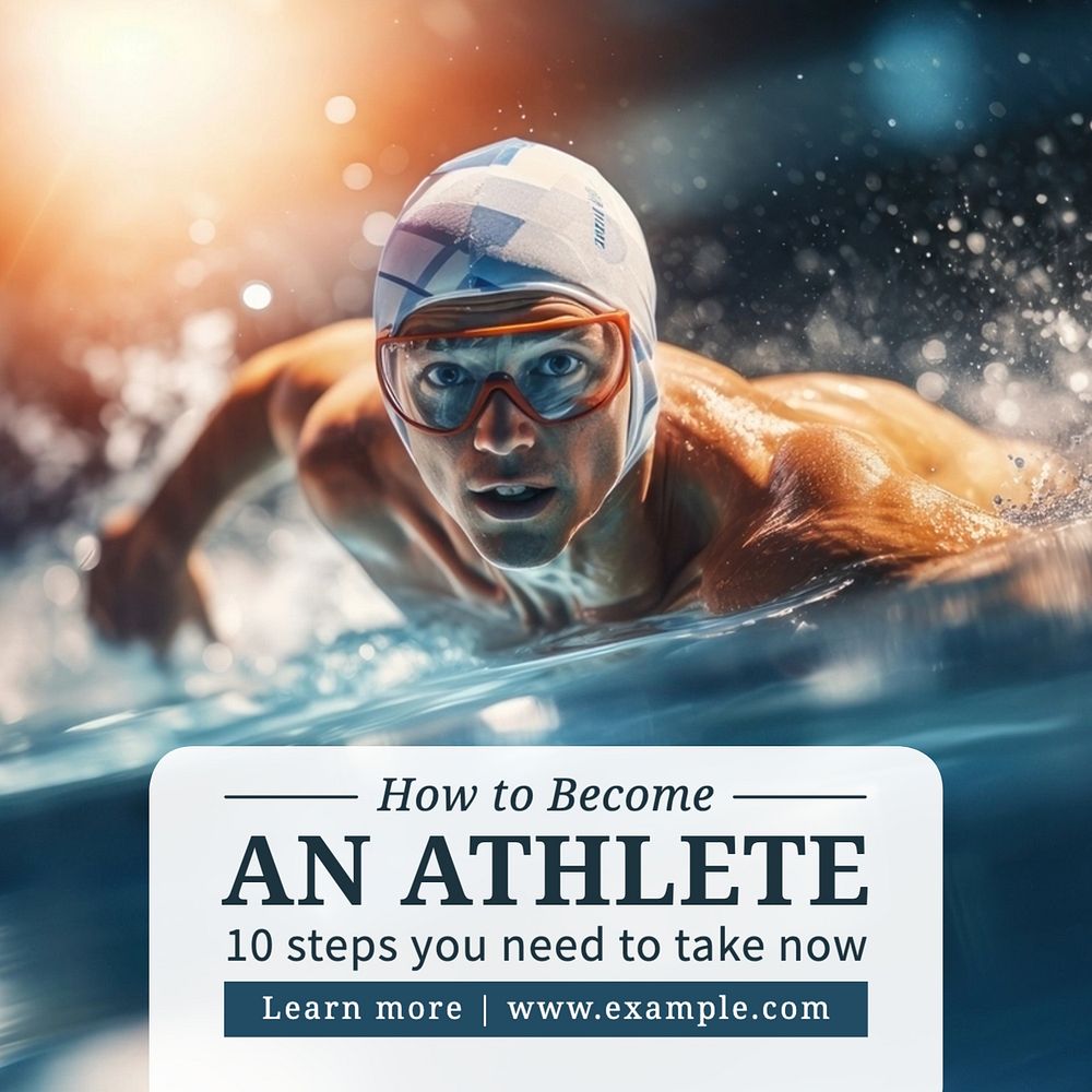 Become an athlete Instagram post | Premium Editable Template - rawpixel