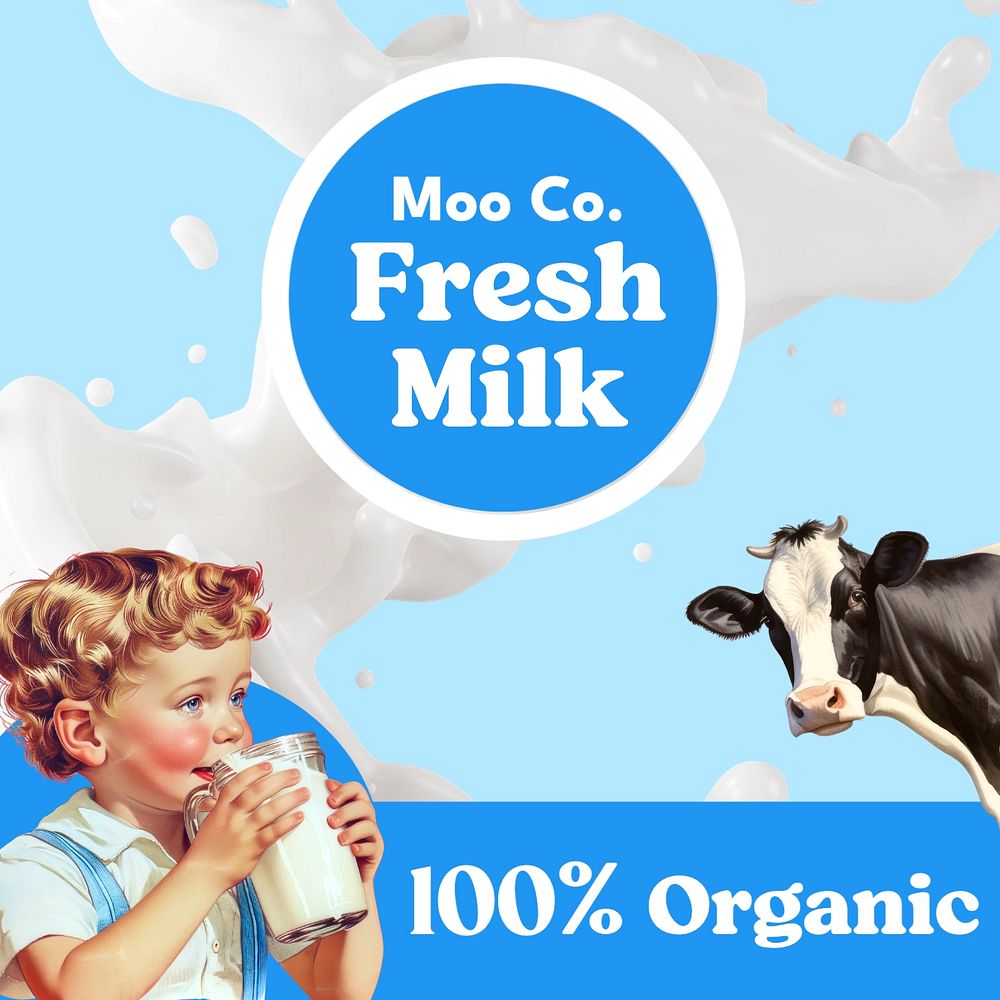 Milk label template, editable design | Premium Editable Template - rawpixel