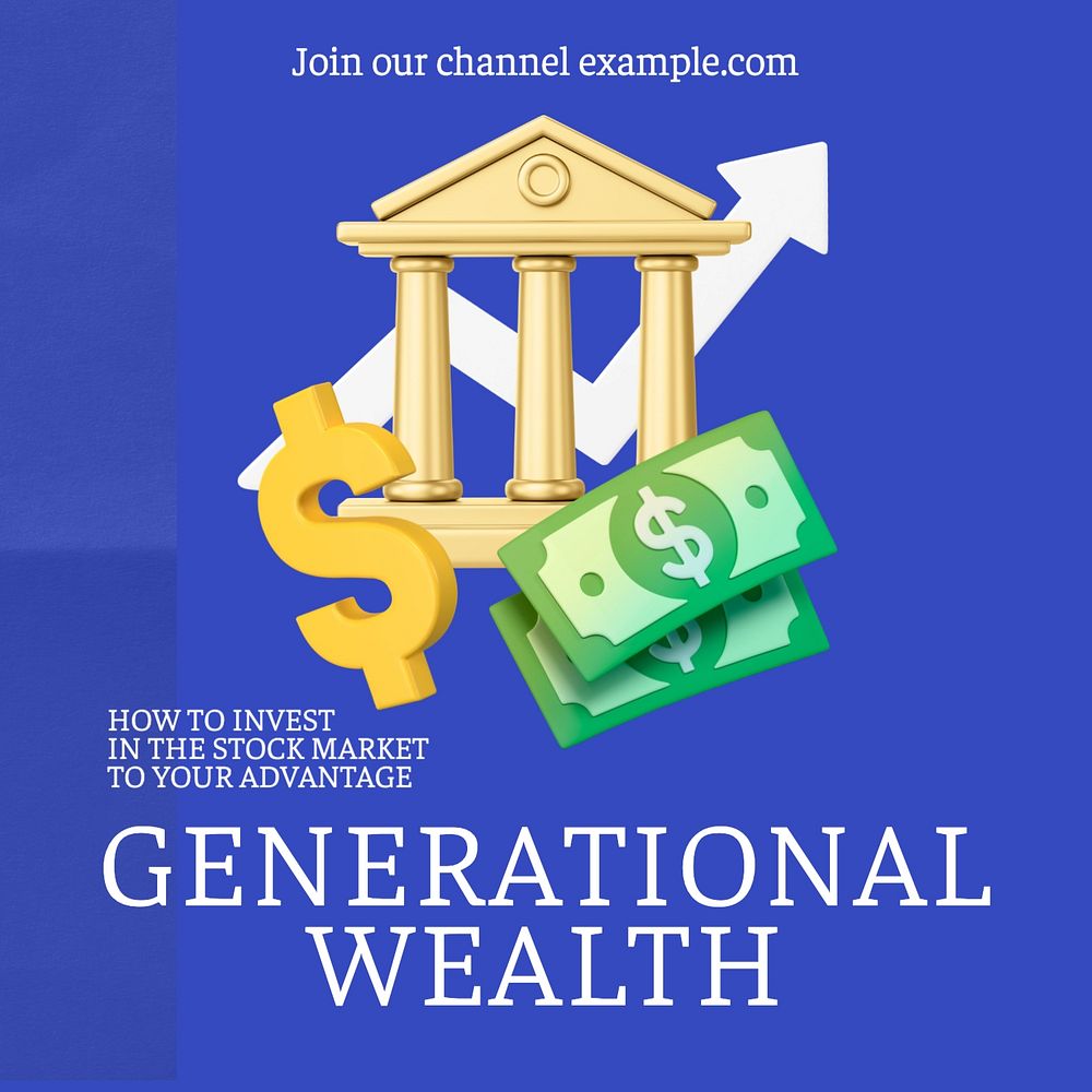 Generational wealth Instagram post template | Premium Editable Template ...