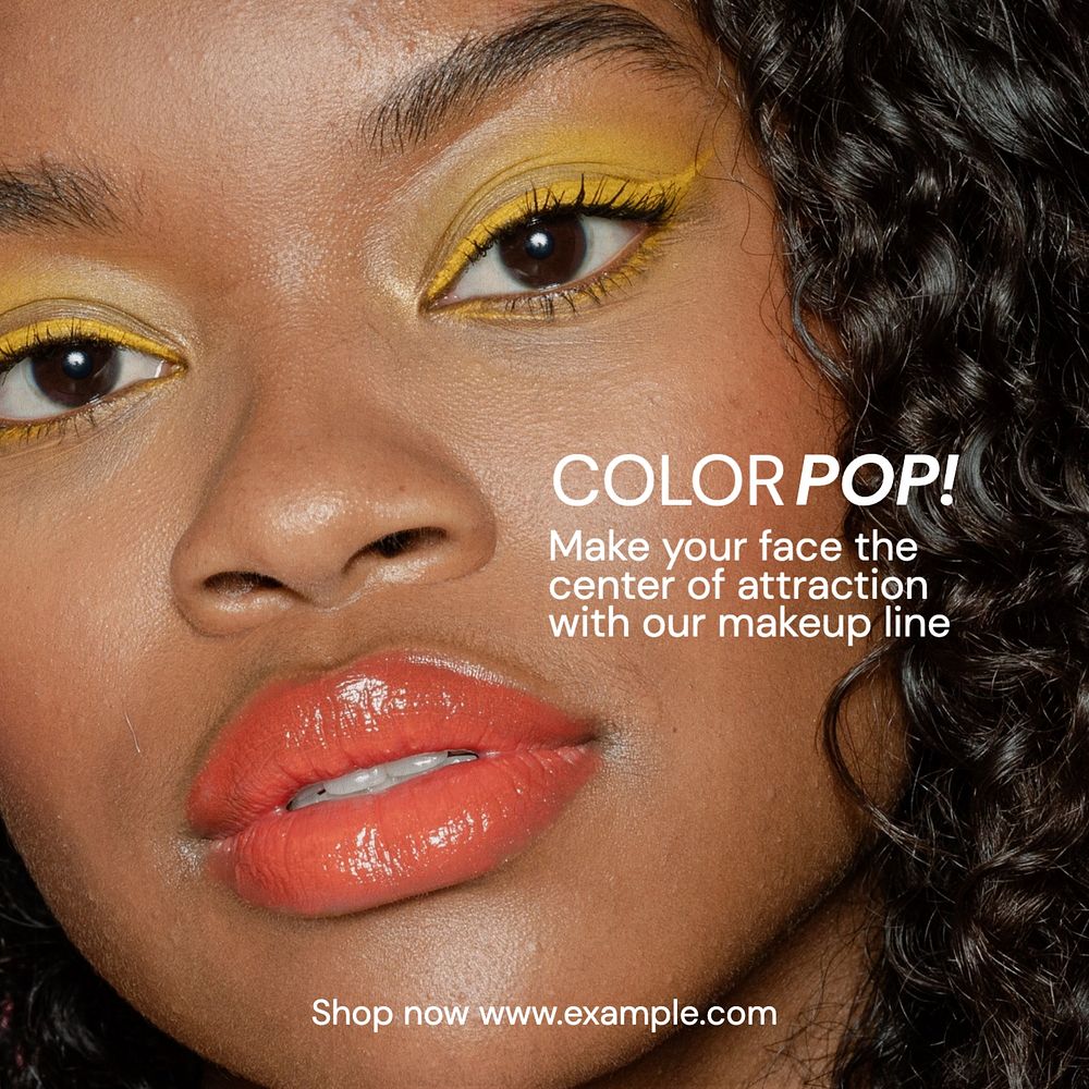 Color pop makeup Instagram post | Premium Editable Template - rawpixel