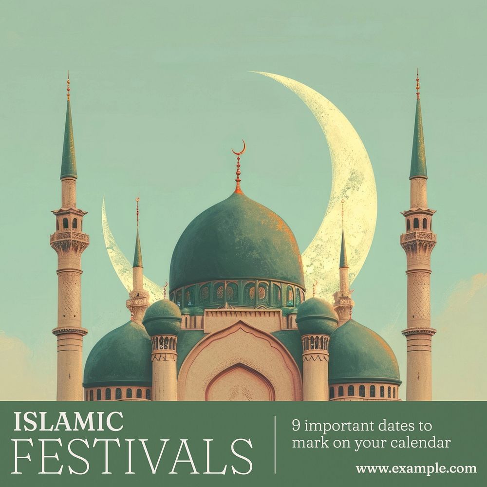 Islamic festivals Instagram post template | Premium Editable Template ...