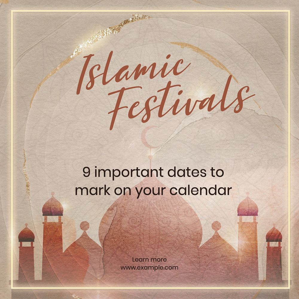 Islamic festivals Instagram post template | Premium Editable Template ...