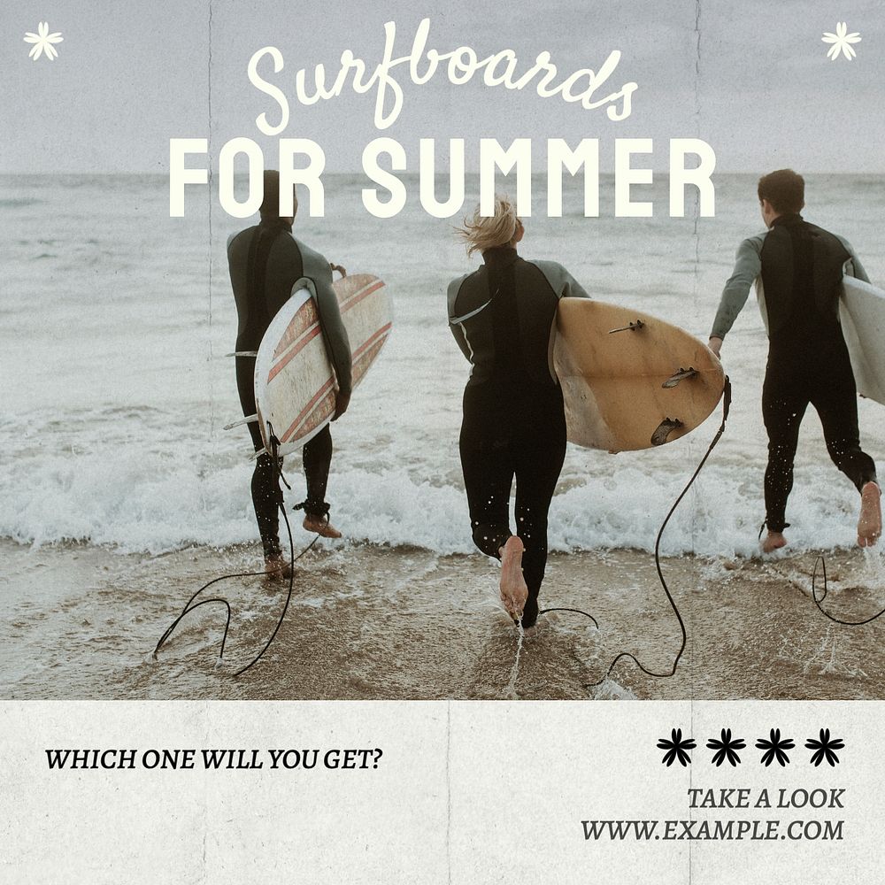 Surfboards Instagram post template | Premium Editable Template - rawpixel