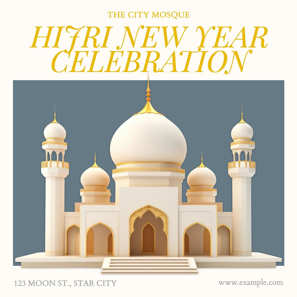 Hijri new year Instagram post | Premium Editable Template - rawpixel