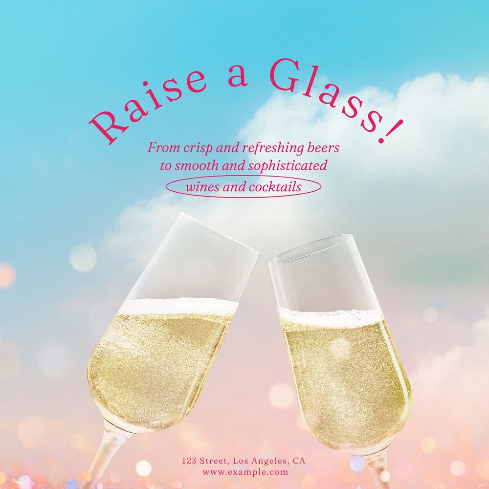 Cocktail & wine bar Facebook | Premium Editable Template - rawpixel