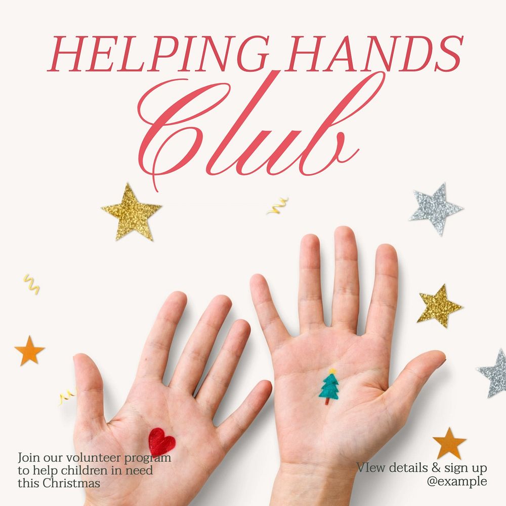 Helping hands Facebook post template | Premium Editable Template - rawpixel