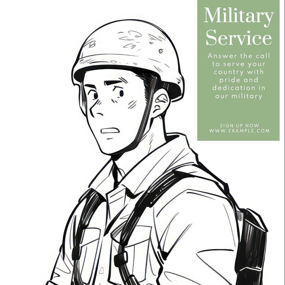 Military service Instagram post template | Premium Editable Template ...