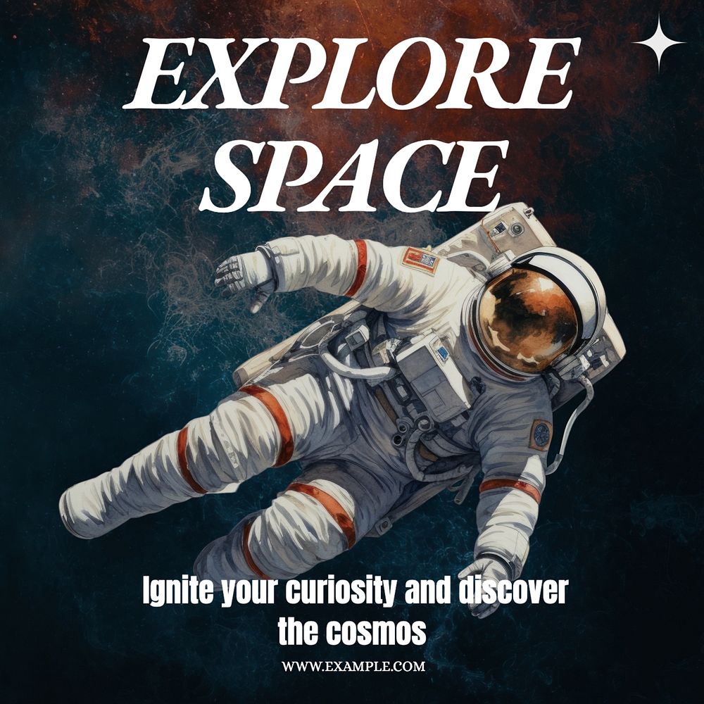 Explore space Instagram post template | Premium Editable Template ...