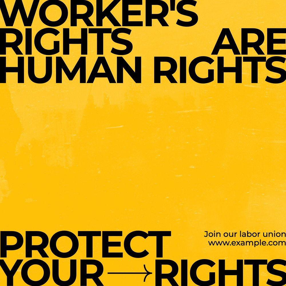 Workers' rights & protest Instagram | Free Editable Template - rawpixel