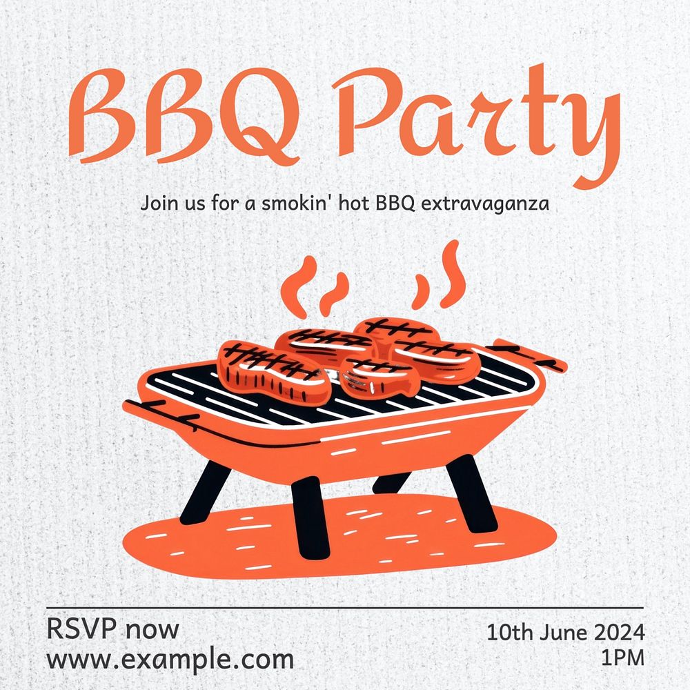 BBQ party Instagram post template | Premium Editable Template - rawpixel