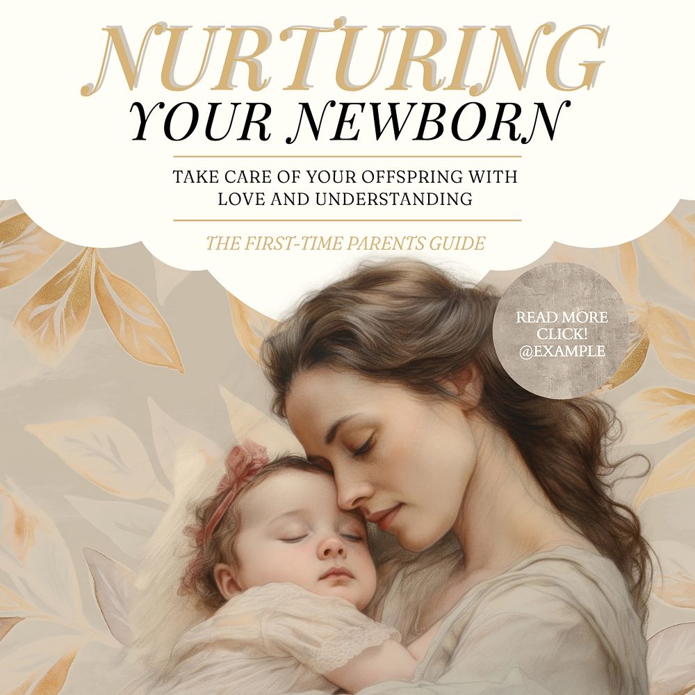 Newborn nurturing Instagram post template | Premium Editable Template ...
