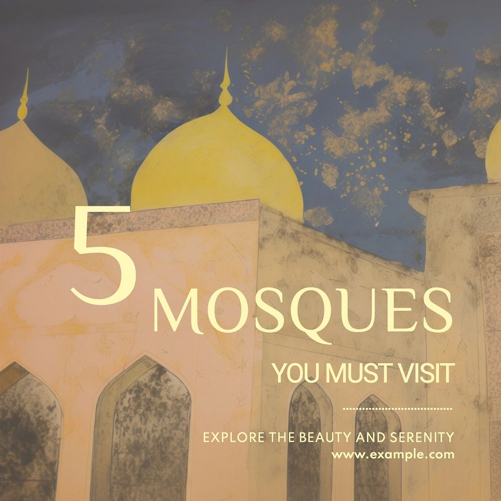 Mosques Instagram post template | Premium Editable Template - rawpixel