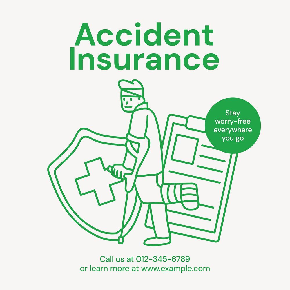 Accident insurance Instagram post template | Premium Editable Template ...