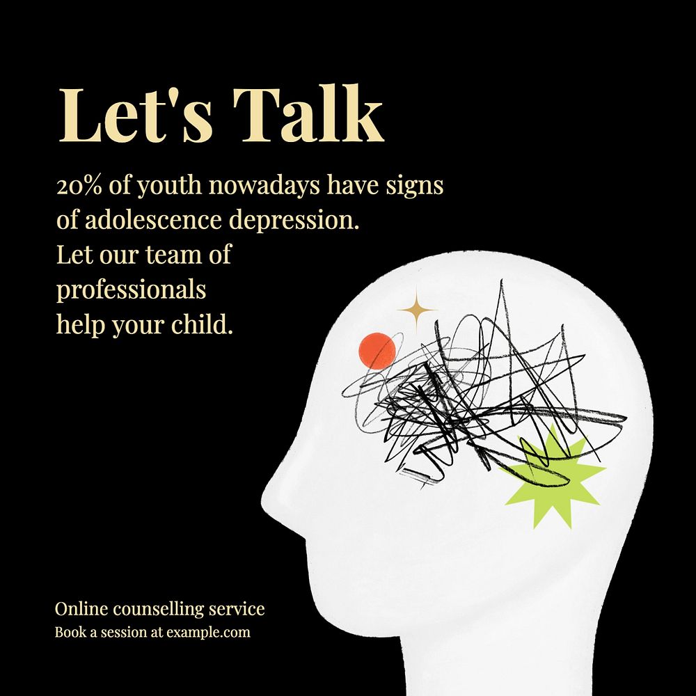 Online counseling ad Instagram post | Free Editable Template - rawpixel