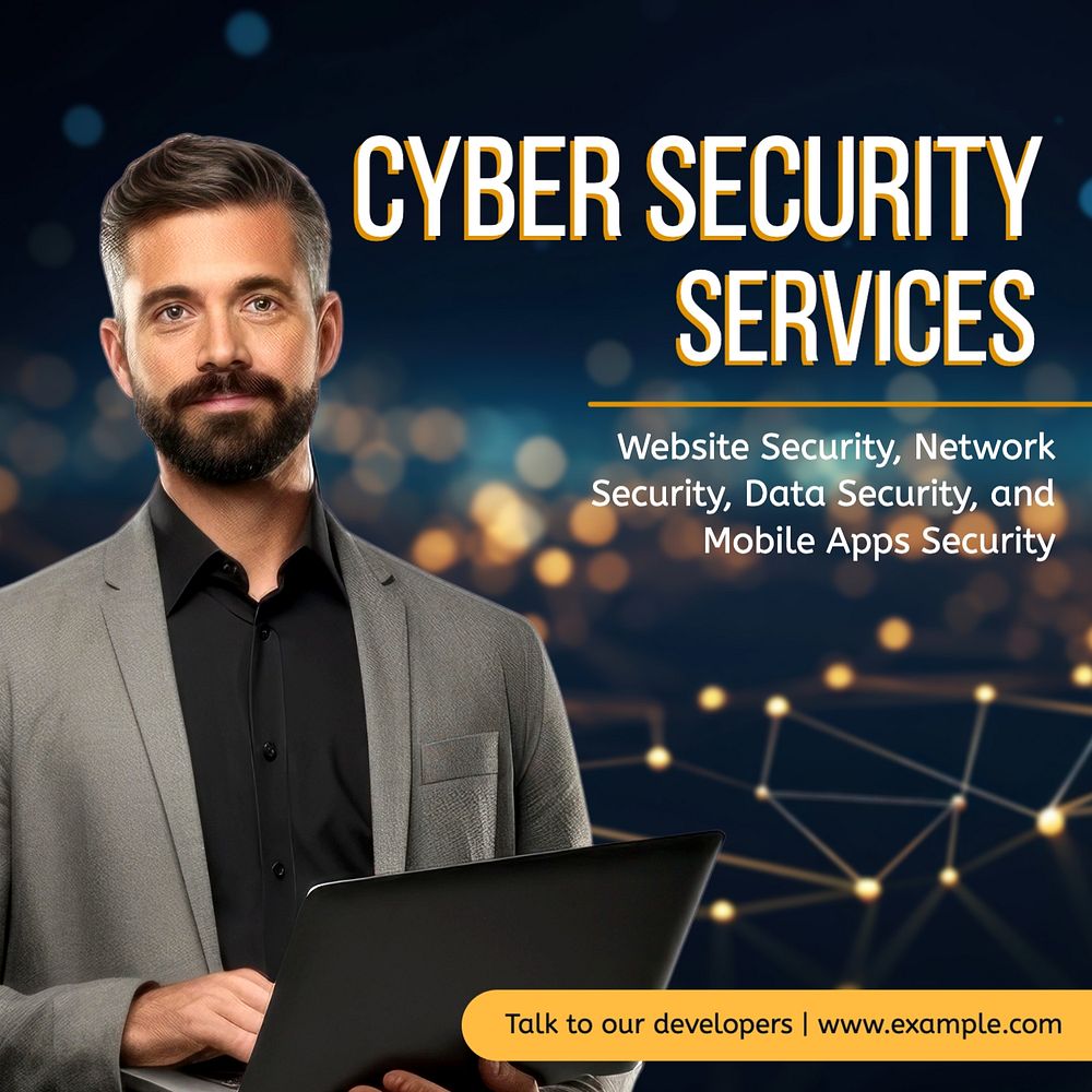 Cyber security Instagram post template | Premium Editable Template ...