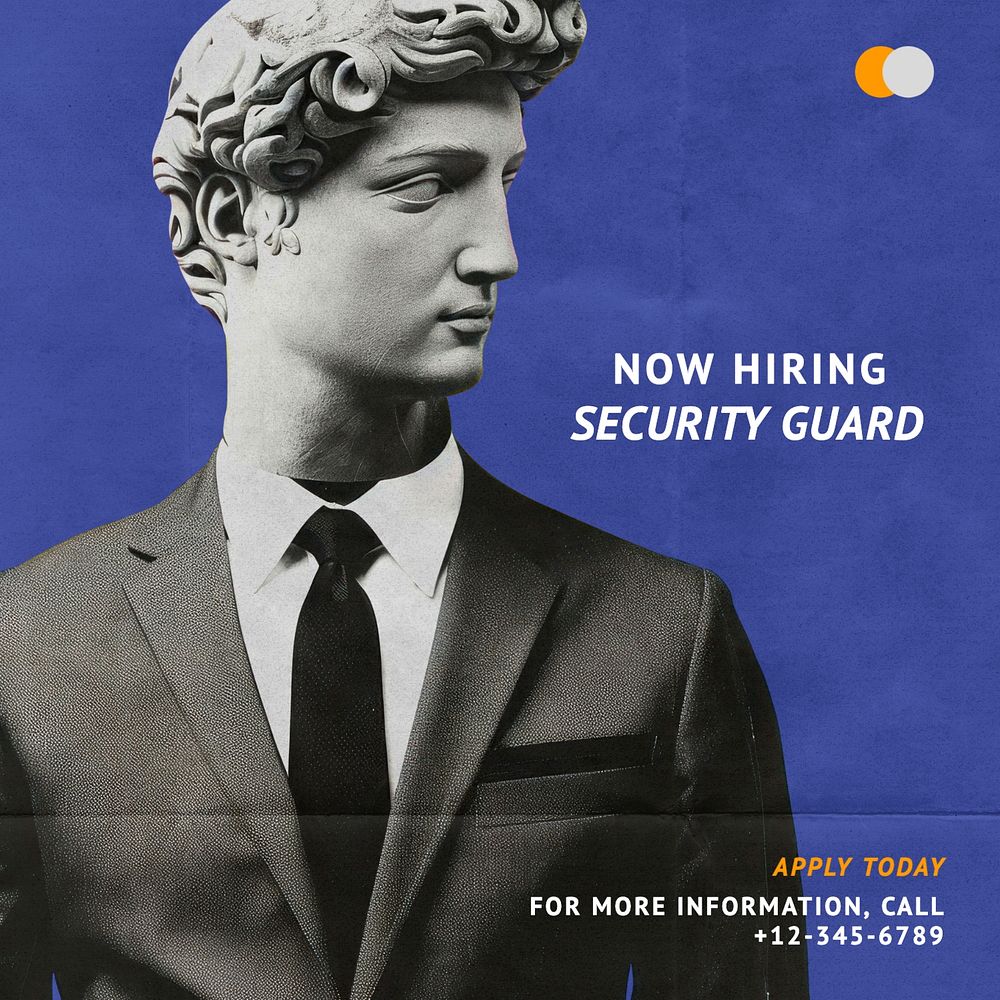 Security guard Instagram post template | Premium Editable Template ...