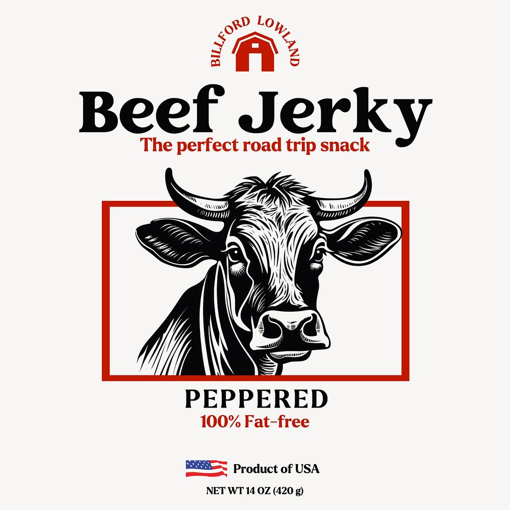 Beef jerky label template, editable | Premium Editable Template - rawpixel