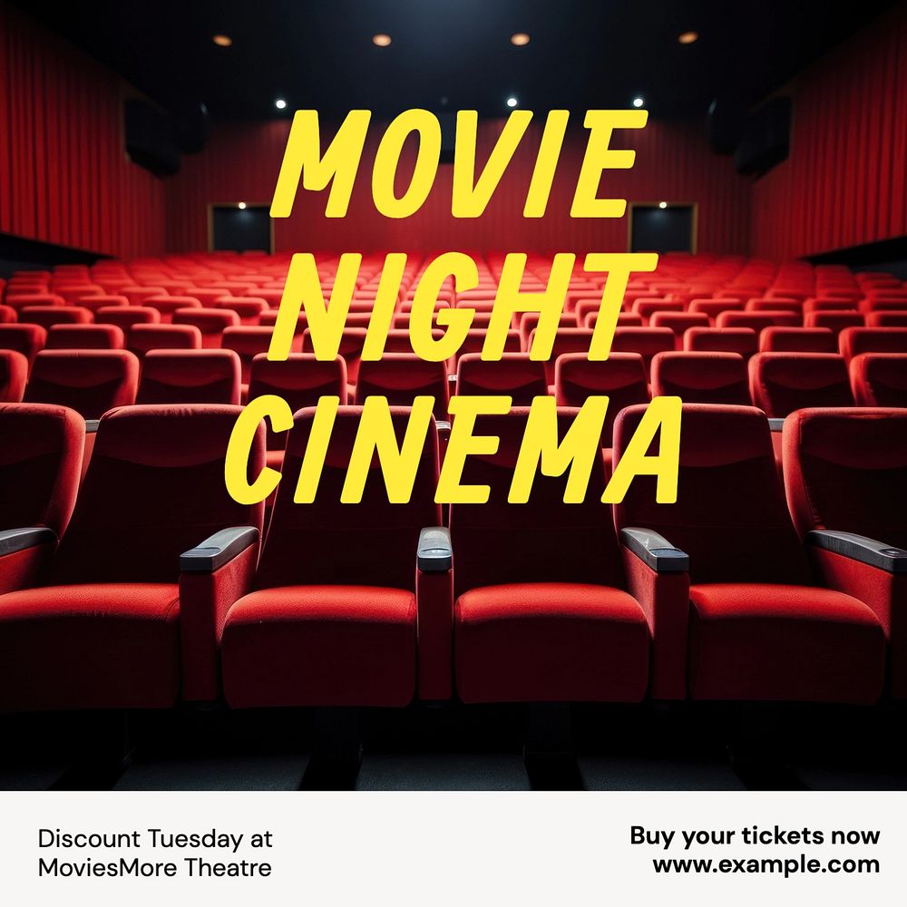 Movie night Instagram post template | Premium Editable Template - rawpixel