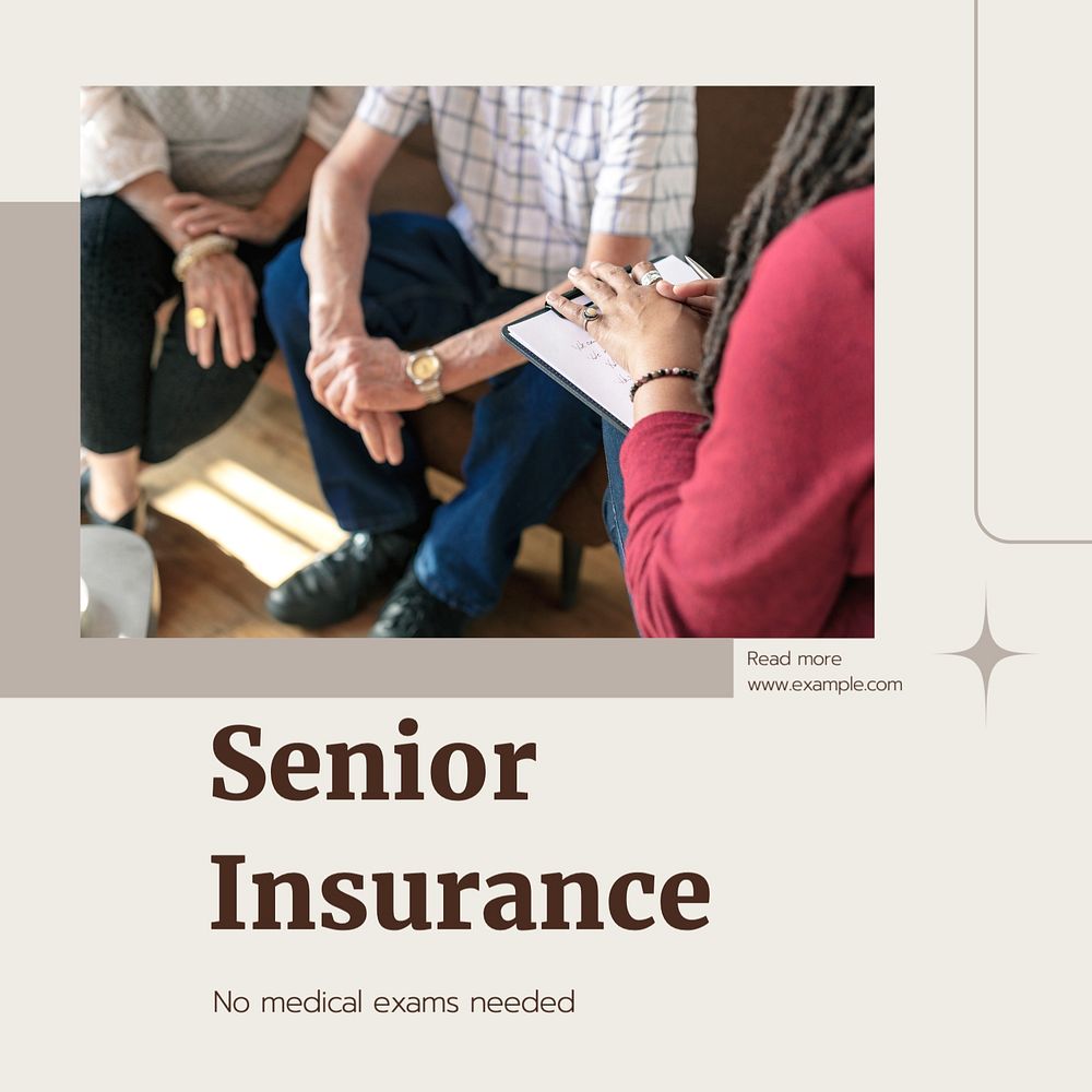 Senior insurance Facebook post template | Premium Editable Template ...