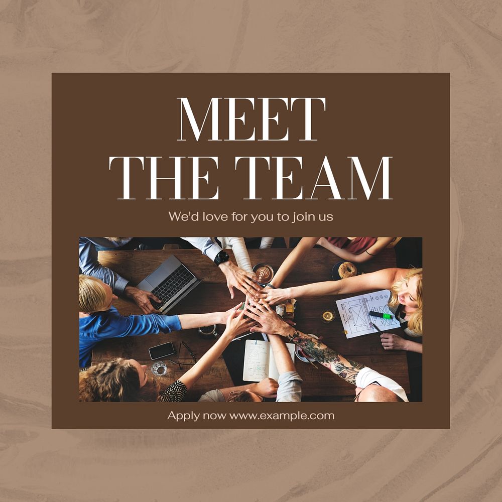 Meet team Instagram post template | Premium Editable Template - rawpixel