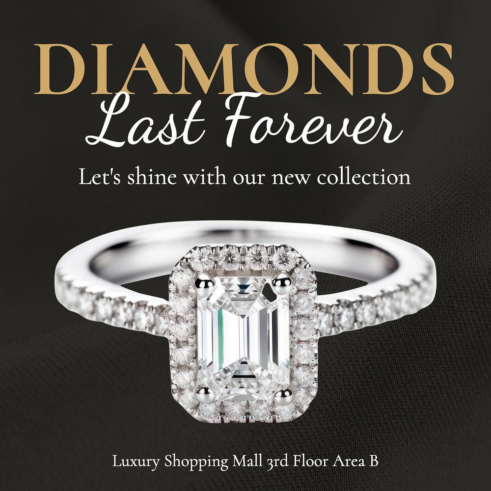 Diamonds Instagram post template | Premium Editable Template - rawpixel