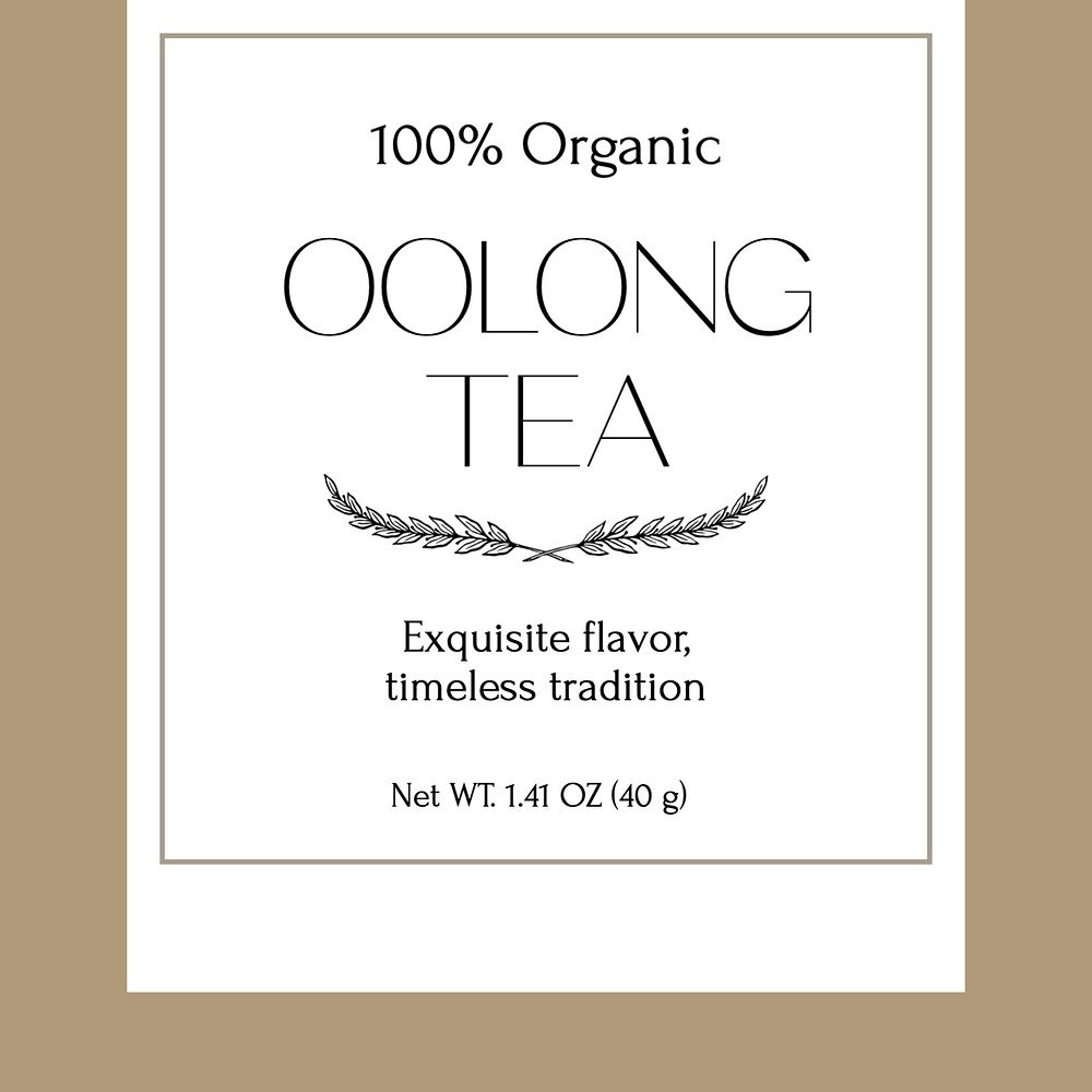 Oolong tea label template, editable | Premium Editable Template - rawpixel