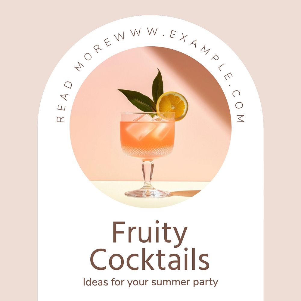 Fruity cocktails Instagram post template | Premium Editable Template ...
