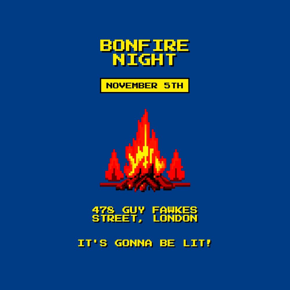 Bonfire night Instagram post template | Premium Editable Template ...