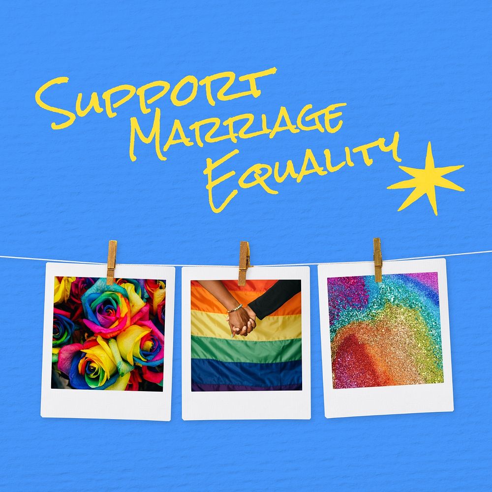 Support marriage equality Instagram post | Free Editable Template - rawpixel