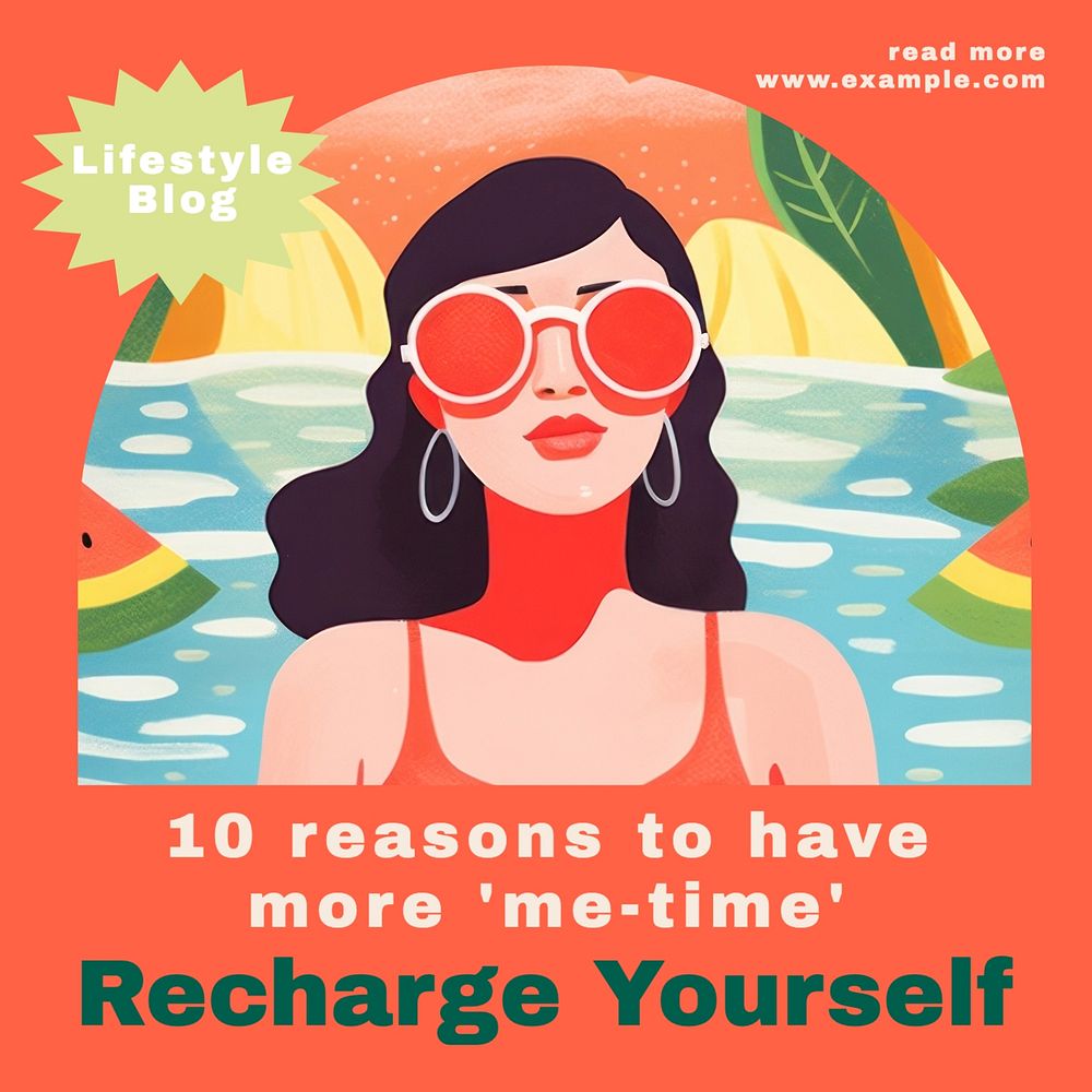 Recharge yourself Instagram post template | Premium Editable Template ...