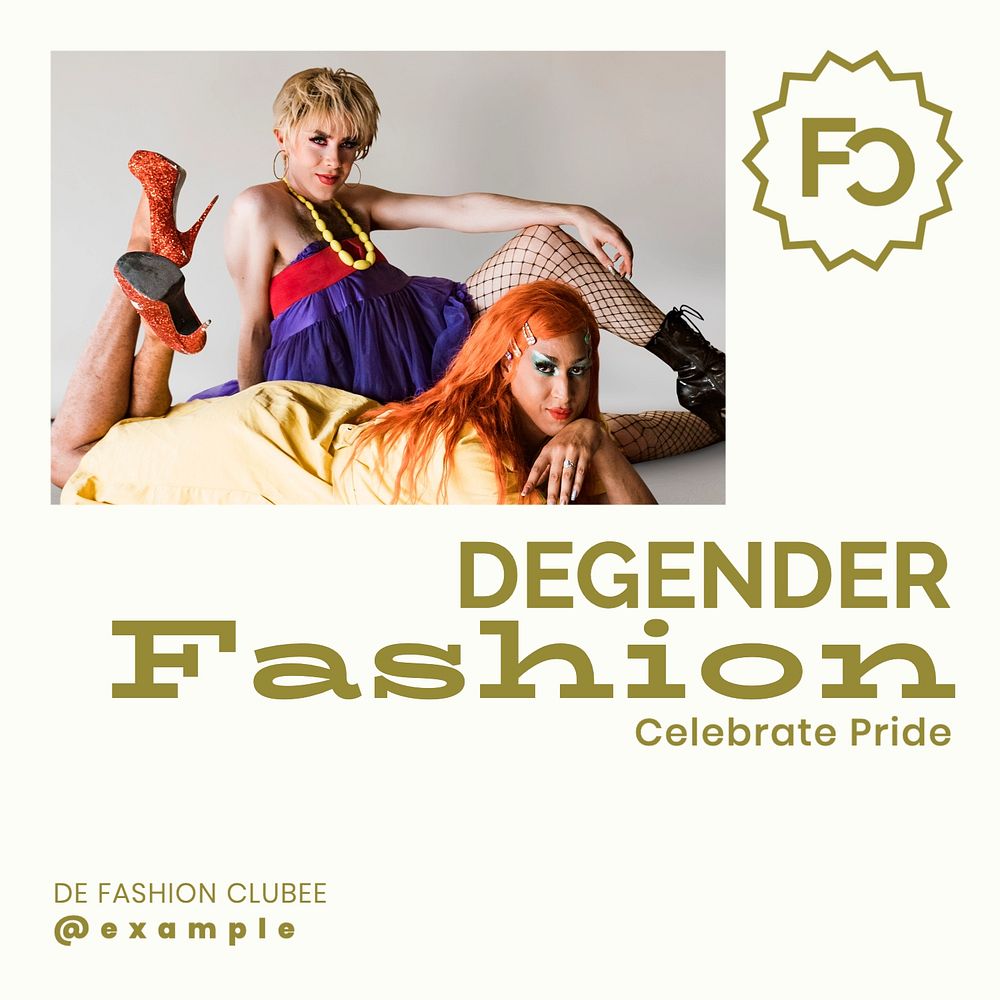 Degender fashion Instagram post template | Premium Editable Template ...