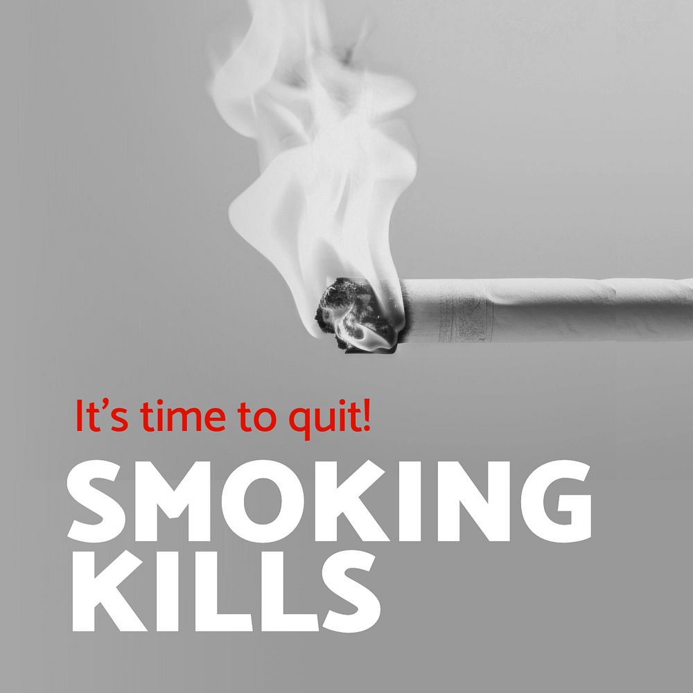Stop smoking program Instagram post | Free Editable Template - rawpixel