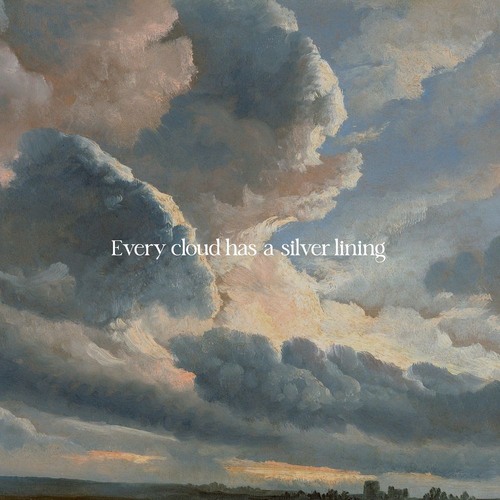 Silver lining quote Instagram post | Premium Editable Template - rawpixel