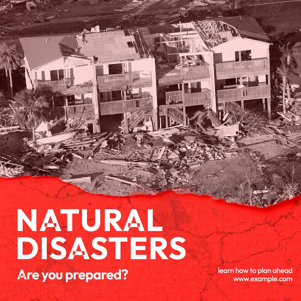 Natural disasters Instagram post template | Free Editable Template ...