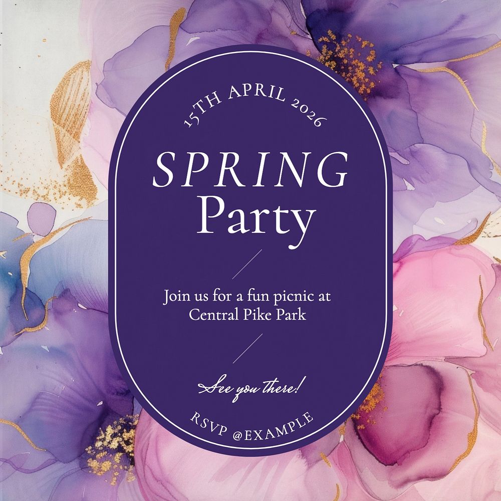 Spring party invitation card template | Premium Editable Template ...