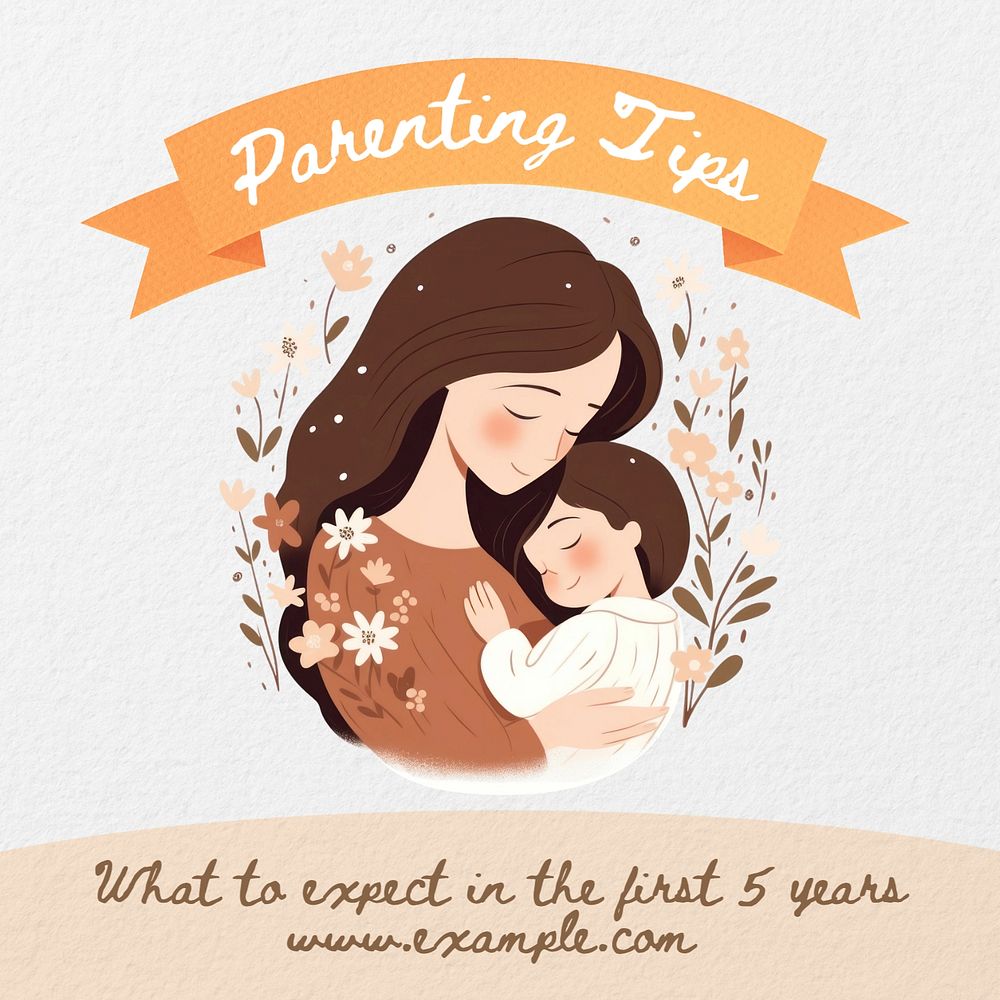 Parenting tips Instagram post template | Premium Editable Template ...