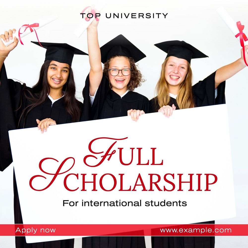 Full scholarship Instagram post template | Premium Editable Template ...